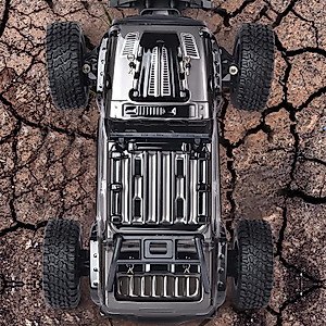 Giociiol 1:16 Scale All Terrain Remote Control Car, 4X4 High Speed 40 Km/h RC Truck 2 Rechargeable Batteries Waterproof Monster RC Crawlers with LED Light for Kids Boys and Adults
