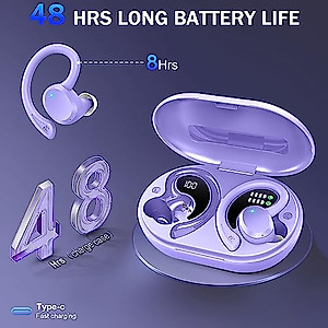 Wireless Earbuds Bluetooth 5.3 Headphones Sport, Bluetooth Earbuds Immersive HiFi Stereo Over Ear Buds, 48Hrs Earphones in Ear with Earhooks, HD Mic, IP7 Waterproof Headset for Workout Running [2023]