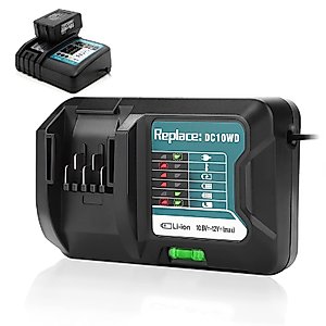 10.8V~12V Lithium Battery Charger for Makita, DC10WD DC10SB DC10WC BL1015 BL1016 BL1021B BL1041B Charger Replacement for Makita Black Decker Quick Charger(US Plug)