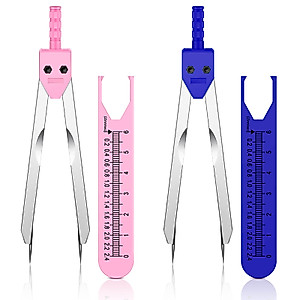 EKG Caliper ECG Calipers Measuring Tool with Ruler Electrocardiogram Drafting Divider for Nursing (Blue, Pink,2 Pieces)