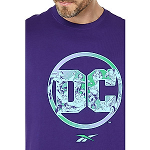 Reebok Men's Standard Graphic Tee, DC Comics Logo/Dark Orchid, XX-Large