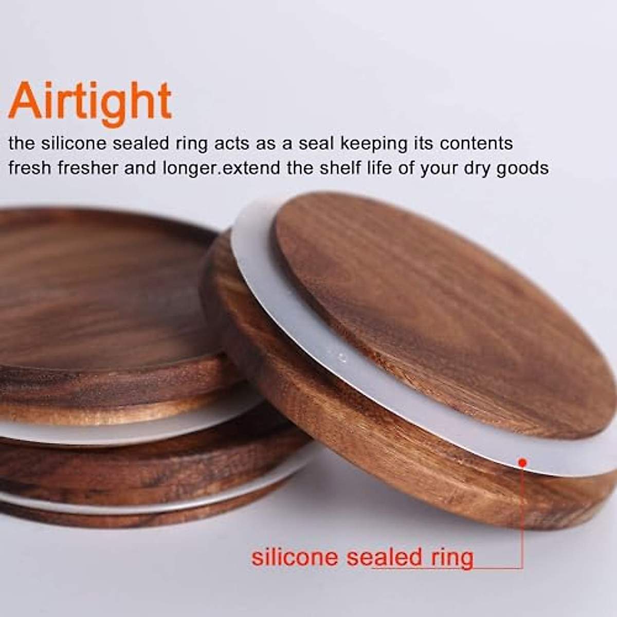 KKC HOME ACCENTS Airtight Glass Coffee Sugar Storage Containers with Wooden Lids and Scoops,Air Tight Sealed Glass Canisters with Spoons for Coffee,Loose Tea,Flour,Sugar,Grains,Oatmeal,47 Fl oz