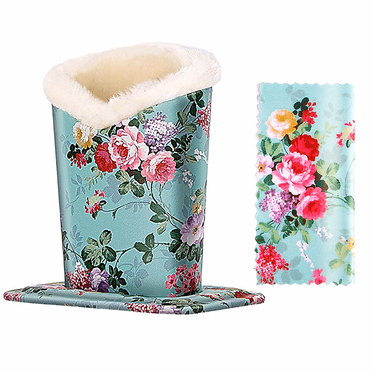 Plush Fluffy Lined Anti-scratch Eyeglasses Holder Protective Glasses Stand Case