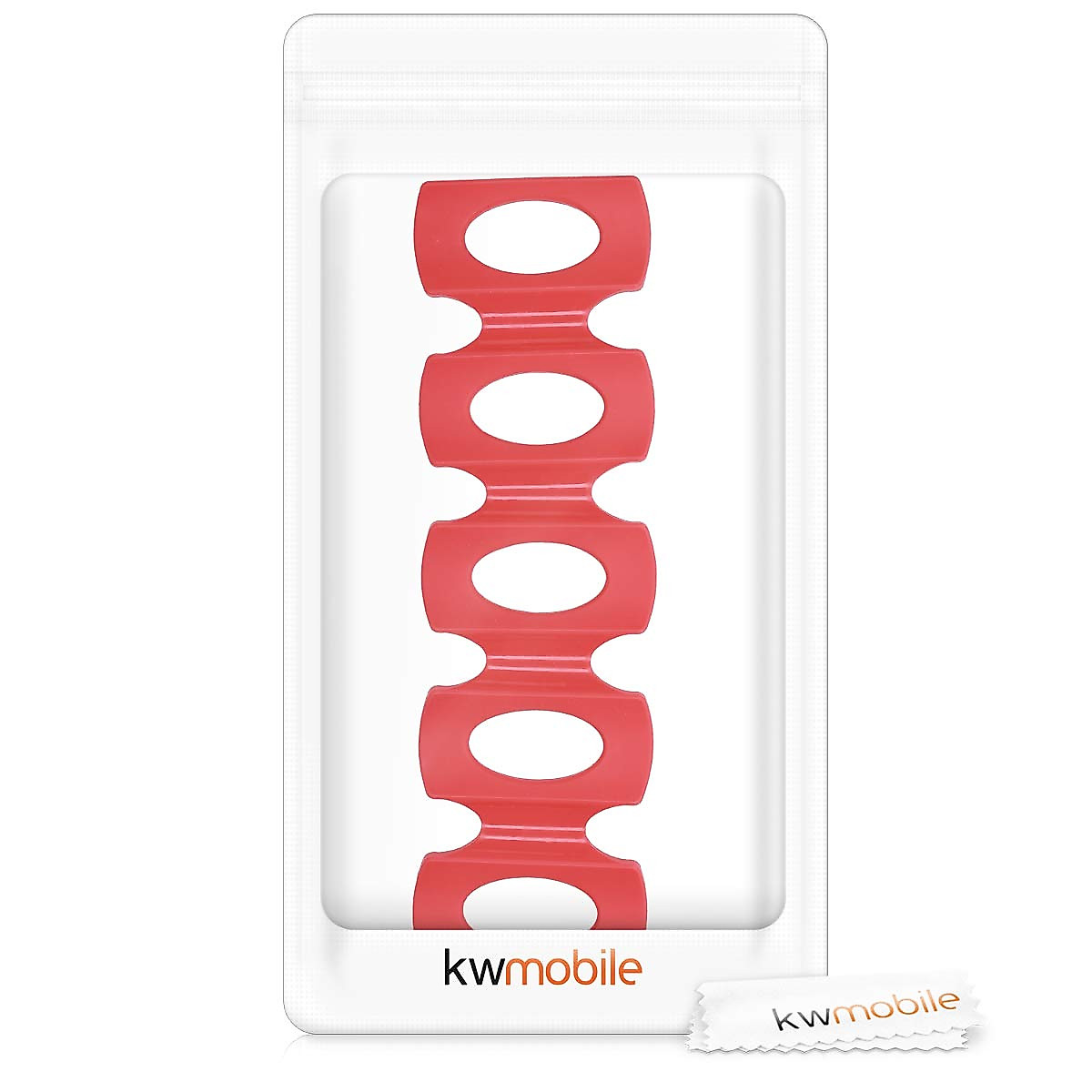kwmobile Silicone Bottle Stacking Mat - Refrigerator Organizer to Stack Bottles, Cans, Beer, Soda - Non-Slip Holder Rack - Red