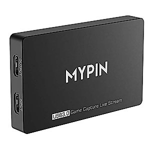 USB3.0 HDR 4K Capture Card for Live Streaming, Capture 1080P@60fps Support Microphone and Gamepad Party Chat for Nintendo Switch/ PS4 /Xbox One 360 /Wii U/Action Camera/DSLR Camcorder