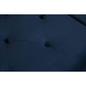 Cotoala L-Shape Convertible Sectional Sleeper Sofa with 2 Pillows, Adjustable Back, Modern Velvet Couch with Lounge Chairs, for Living Room, Office, Blue