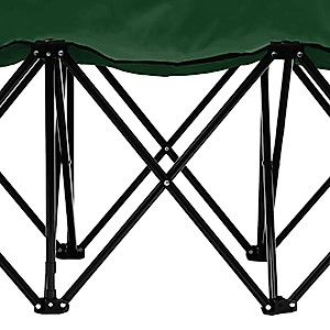 Trademark Innovations Portable 6-Seater Folding Team Sports Sideline Bench with Back (Dark Green)
