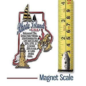 Rhode Island Information State Magnet by Classic Magnets, 2.4" x 3.7", Collectible Souvenirs Made in The USA