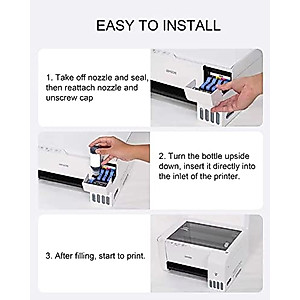 Hyliter T502 502 Ink Refill Bottles High Capacity for Ecotank ET2760 ET-4760 ET2720 ET-2750 ET-2850 ET-15000 ET-3850 ET-3750 ET-4850 ET-3830 Printer (4 Pack)