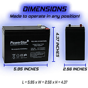 PowerStar® 12V 10AH SLA Battery for Electric Scooter Schwinn S180 / Mongoose - 2PK