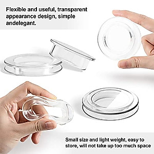 Sukh Patio Table Umbrella Hole Ring Umbrella Hole Ring and Cap Silicone Transparent Hole Couver Plug Hole Rings Set Umbrella Ring Caps 2 Sets for Patio Table Garden Parasol and Stand Base