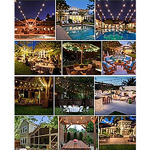 Couah Outdoor Patio String Lights,10Ft Edison Bulb String Lights for Patio Garden Porch Backyard Party Deck Yard(Plus 1 Extra Bulbs)-Black