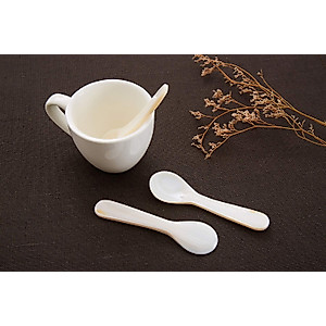 DUEBEL Set of 10 White Mother Pearl 2.75′′ Caviar Spoons Caviar, Egg, Coffee Serving (White, 7x2.1cm)