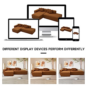 BAMOOLI 105'' Modular Sectional Couch, Modern L-Shape Sectional Sofa with Chaise Lounge, Comfy Lambswool Fabric Corner Sofa Couch, Upholstered 4 Seater Couch for Living Room, Bedroom, Apartment, Beige