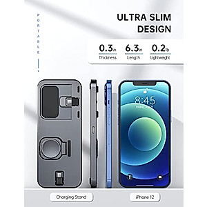 CEREECOO Portable 3 in 1 Charging Station for Apple Products Foldable Charger Stand for iWatch 7/6/SE/5/4/3/2/1 Charging Stand for iPhone AirPods Pro/3/2/1 Charging Dock Holder (Space Grey)