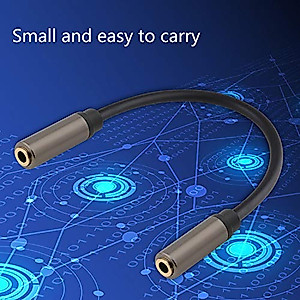 Pasow 3.5mm Female to Female Adapter Cable TRS Stereo Audio AUX Connector Cod for Headphones, Car, HiFi - 15cm/6inch (Coffee)