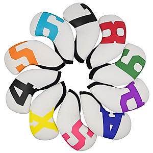 Golf Iron Covers,Golf Iron Head Covers with Colorful Number Neoprene Golf Iron Covers Set,Golf Club Head Covers for Iron Set Fit All Brands Golf Iron Headcovers 4/10pcs