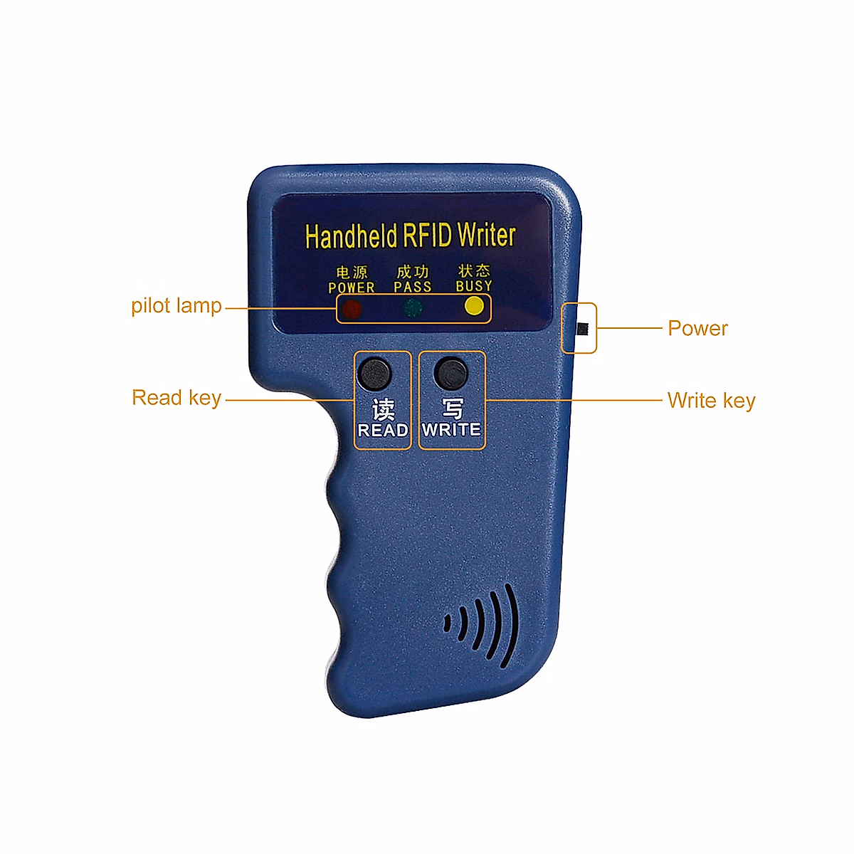 Riversmerge RFID Rewritable 125KHz/13.56MHz ID/IC T5577/UID Changeable Black Ceramics Smart Finger Ring for Men or Women, with One RFID Reader Copier for Duplicate (Black 125khz 18mm)