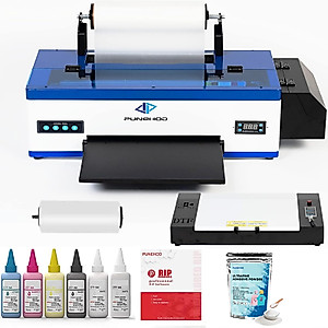 PUNEHOD DTF Transfer Printer A3 L1800 T Shirt Printer for Fabrics, Leather, Toys, Swimwear, Handicrafts, T Shirt, Pillow, Other Textile.(DTF Printer + Oven+6X 500ml Ink)
