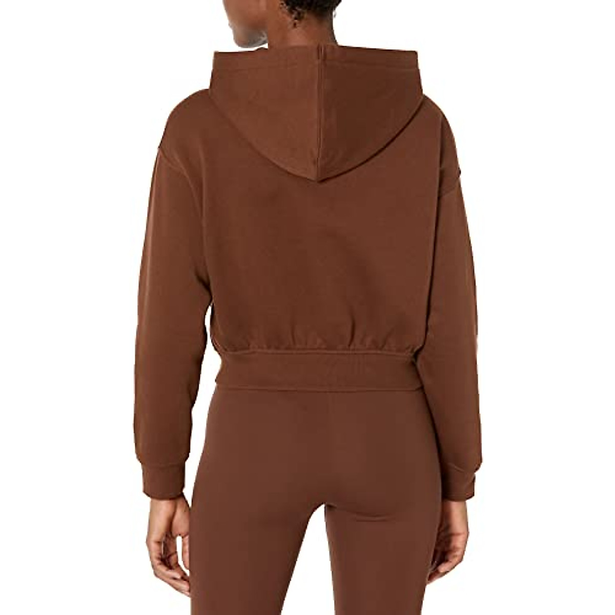Amazon Essentials Women's Crop Hoodie Sweatshirt (Available in Plus Size), Deep Brown, Medium