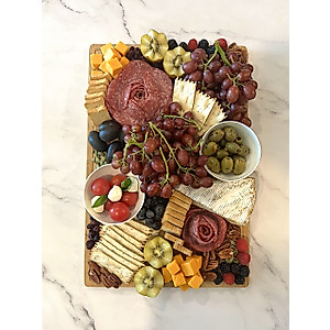 (Set of 6) 18"X12" Extra Large Bulk Plain Bamboo Board with Juice Groove | For Customized, Personalized Engraving Purpose | Wholesale Premium Bamboo Board