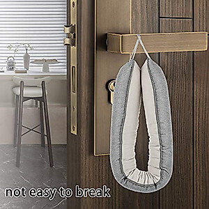 Upgraded Under Door Draft Guard 36inch, Air Stopper Noise Blocker Heavier Bottom Insulation with Hanging Loops Easy Storage (Grey, Cotton)