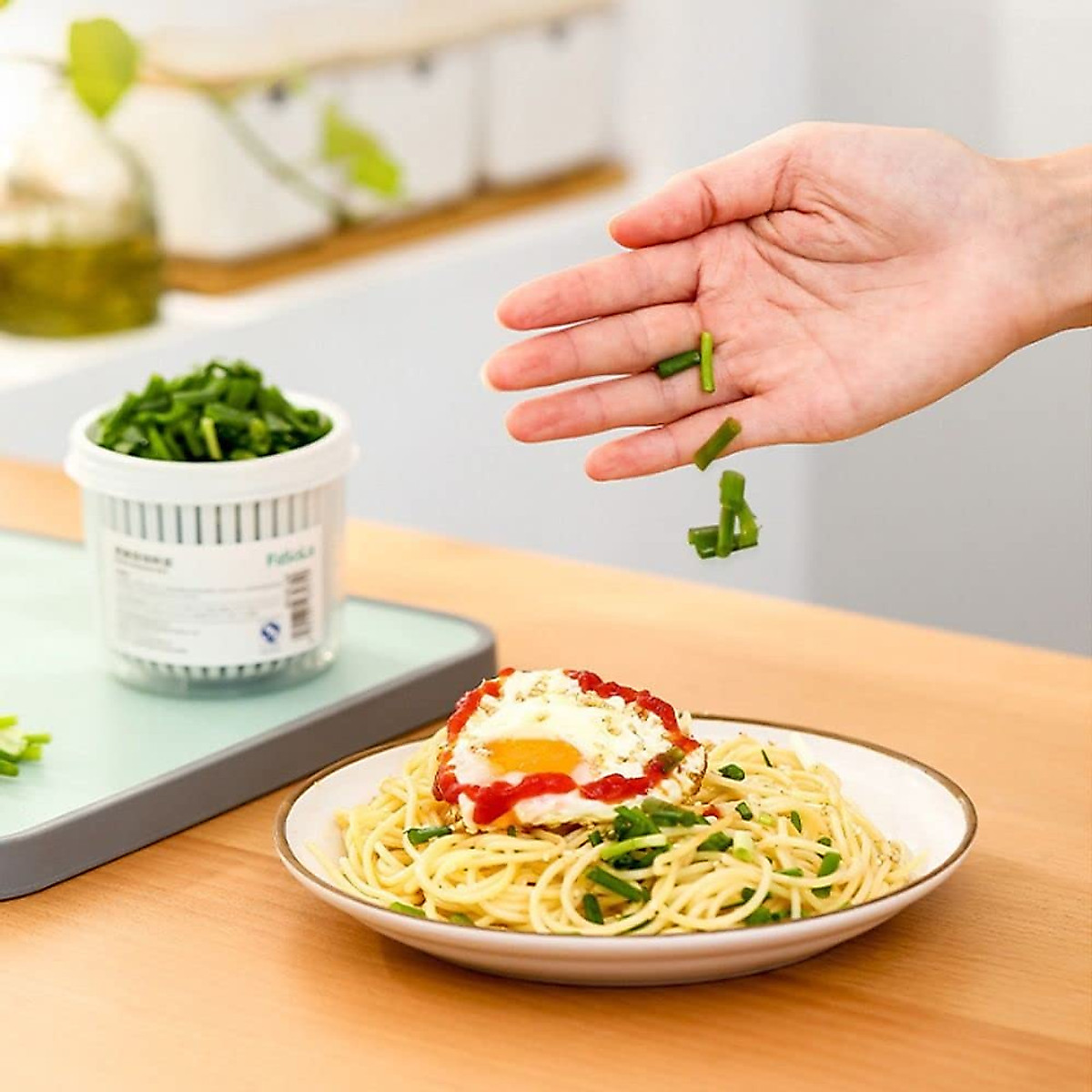 gofidin 4 Pcs Vegetable Storage Box, Ginger Garlic Onion Keep Fresh Container with Drain Basket Double Layer Plastic Transparent Food Drainage Sealing Box