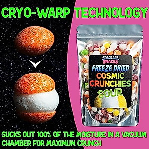 Sour Freeze Dried Candy - 4 Ounce Freeze Dried Sour Cosmic Crunchies Viral Candy - Gourmet Freeze Dried Sour Candy - Freeze Dry Candy Dry Freeze Candy for All Ages
