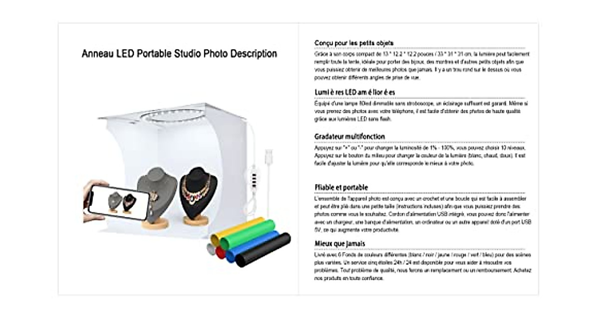 Portable Folding Photo Studio Light Box Kit for Small Items