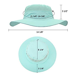 Jane Shine Outdoor Sun Hat Bucket Hats for Women Sun Protection Mesh Cap Quick-Dry UPF 50+ Coral Blue