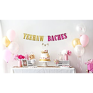 Yeehaw Baches Bachelorette Party Glitter Banner – Western Cowgirl Bachelorette Party Decorations, Favors and Supplies – Nashville – Austin – Dallas – Charleston – Savannah