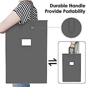 75L Large Laundry Hamper with Handles, Dirty Clothes Hamper for Bedroom Waterproof, Freestanding Tall Laundry Basket Waterproof, Hamper for Bedroom, Bathroom, Dorm, Toys Storage(Grey）