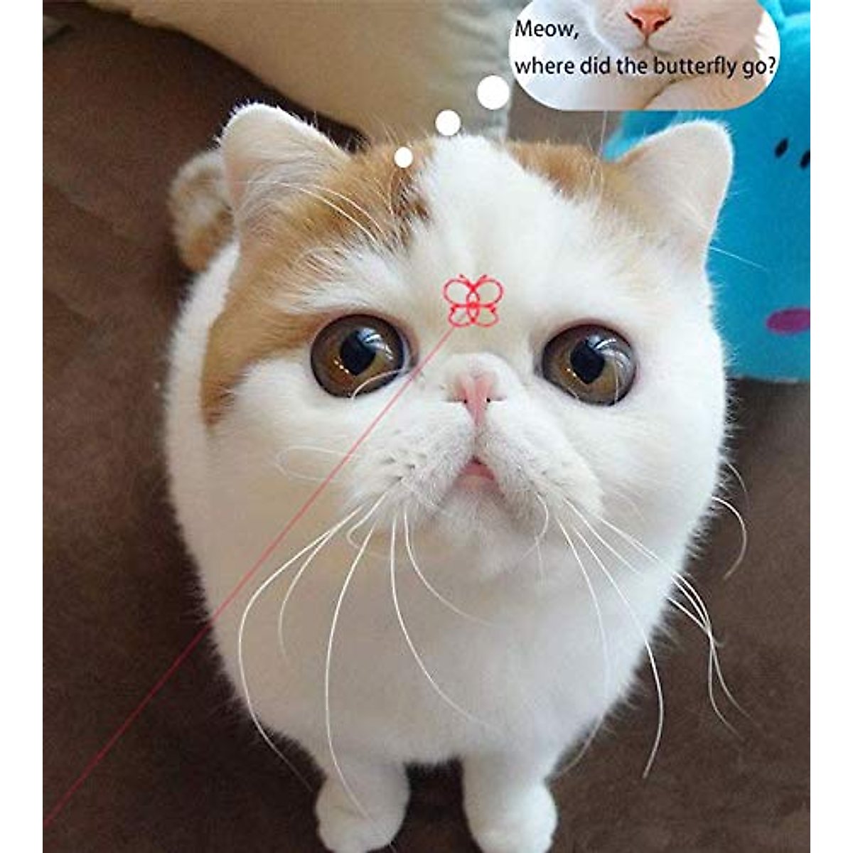 Cat Laser Toy, Interactive Toy with Red Dot LED Light Pointer, Long Range 3 Modes Lazer Projection Playpen for Kitten Interaction, Suitable for Cat Outdoor Pet Chasers Teasing Training Exercises