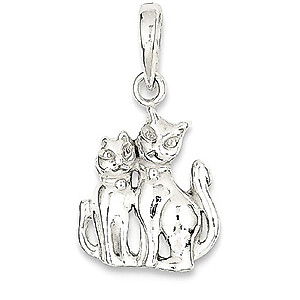 IceCarats 925 Sterling Silver Cats Necklace Charm Pendant Only