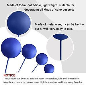 ASTARON 20 Pcs Ball Cake Topper Decorations Mini Balloons Cake Topper Sticks Royal Blue Balls Cake Picks Cake Topper Balls Cake Decorations for Wedding Birthday Cake Decorations