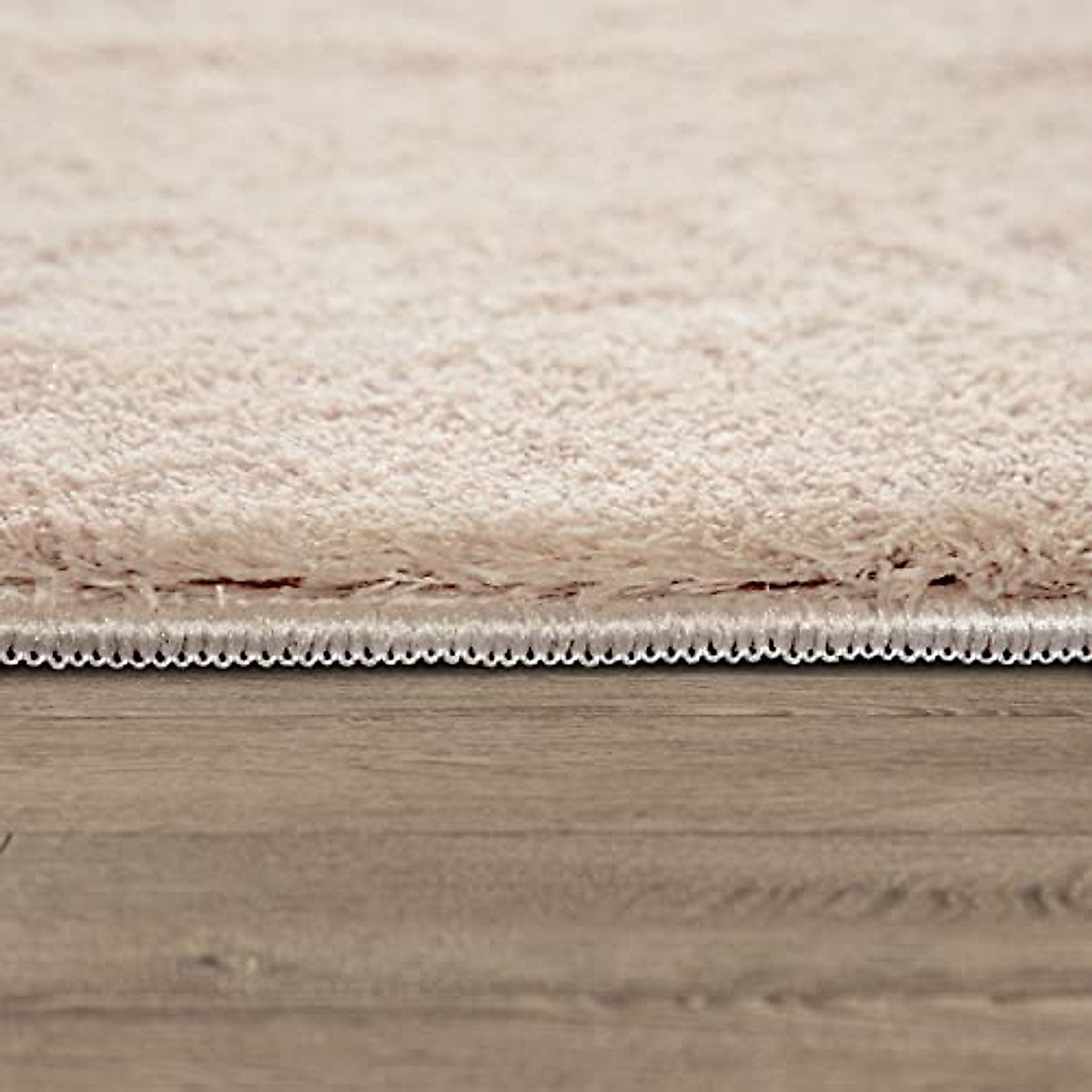 Paco Home Soft Washable Area Rug in Beige Cream Cozy Anti-Slip Solid Color, Size: 2'8" x 4'11"
