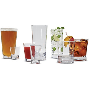 Carlisle FoodService Products Alibi Double Old Fashioned Glass for Restaurant, Kitchen, and Bar, Plastic, 12 Ounces, Clear