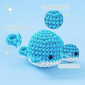 Crochet and Knitting Yarn for Beginners 3x1.76oz Yarn for Crocheting with Easy-to-See Stitches Chunky Cotton-Nylon Blend Easy Yarn Kit for Beginner Crocheting Set 262 Yards, Yellow&White&Orange