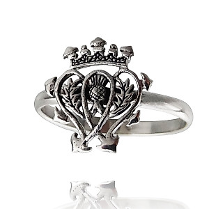 FashionJunkie4Life Sterling Silver Scottish Luckenbooth Ring with 2mm Band, Sizes 6, 7, 8, 9 (7)