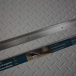 M-D Building Products 78071 Fluted 1-3/8-Inch by 36-Inch Carpet Trim, Silver