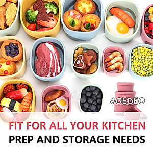 AOEDEO 4Pcs Silicone Food Storage Containers with Lids，BPA Free Reusable Silicone Storage Containers for Food Silicone Freezer Containers Freezer Dishwasher Safe (33.8oz, 20oz, 10oz, 6.7oz) (pink)