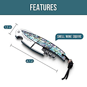Drincarier Shell Handle Waiter Corkscrews-Wine Openers,Corkscrew Bottle Openers,3-in-1 Wine Key Tool With Foil Cutter & Dual Hinge Fulcrum - Waiters Corkscrew…