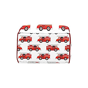 Cartoon Firetruck Pattern Personalized Diaper Bag Backpack Custom with Name Unisex Nursing Large Capacity Mommy Backpack