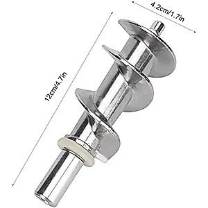 Meat Grinder attachments with feed tray, chute, and blade, Silver, 15x7