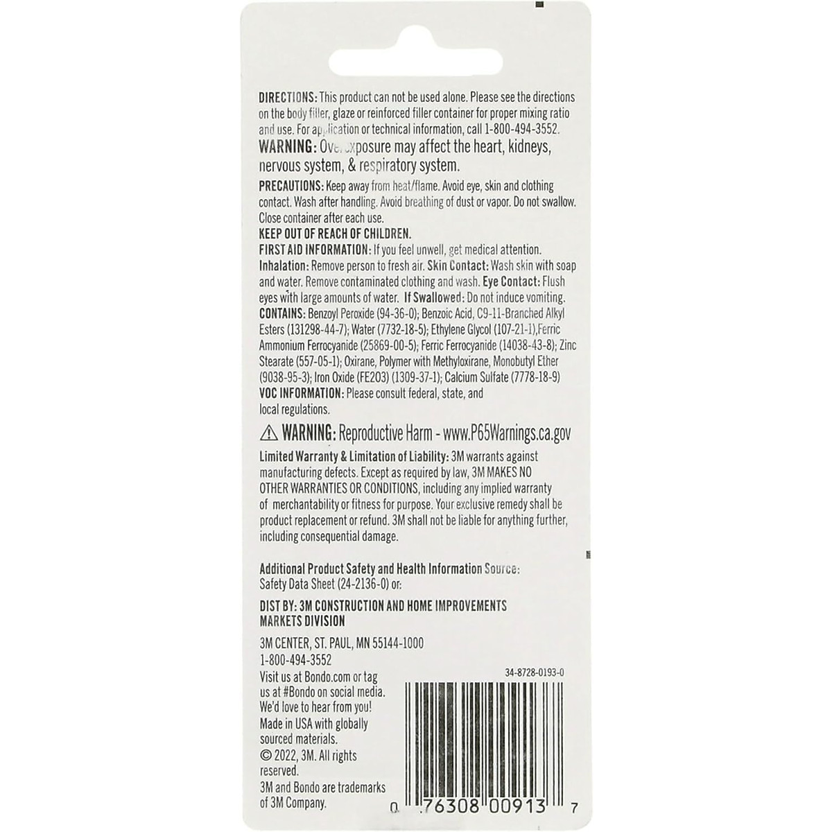 3M/Bondo .75Oz Red Crm Hardener (Pack Of 6) 913 Auto Body Repair Material