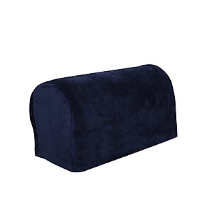 ZHOUZHOU Stretch Velvet Sofa Armrest Covers Anti-Slip Chair Arm Covers, Sofas Arm Slipcovers Soft Recliner Armrest Protector Armchair Covers for Chair Couch 2pcs, Gray