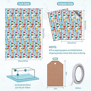 GAOHUI Colorful Wrapping Paper for Boys Girls Kids Men Women- 12 Pack Birthday Wrapping Paper Set for Birthday Party- 27.6x19.7 Inch Per Sheet