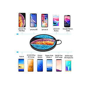 Wireless Charger Magic Qi 15W Wireless Charging Pad,Compatible with iPhone 12 11/11 Pro/11 Pro Max/Xs Max/XR/XS/X/8/8 Plus,Fast Charging S10/S10+/S9/S8/Note 10/10+/9/8 (No AC Adapter)