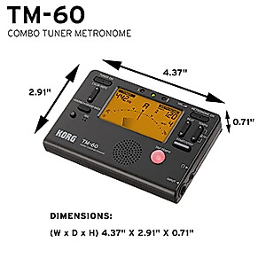 Korg TM60BK Tuner Metronome, Black