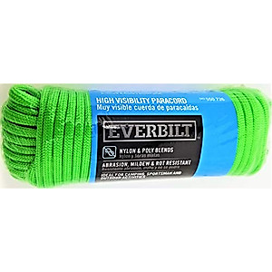 Everbilt 1/8 in. x 50 ft. Neon Green High Visibility Paracord Polypropylene Rope
